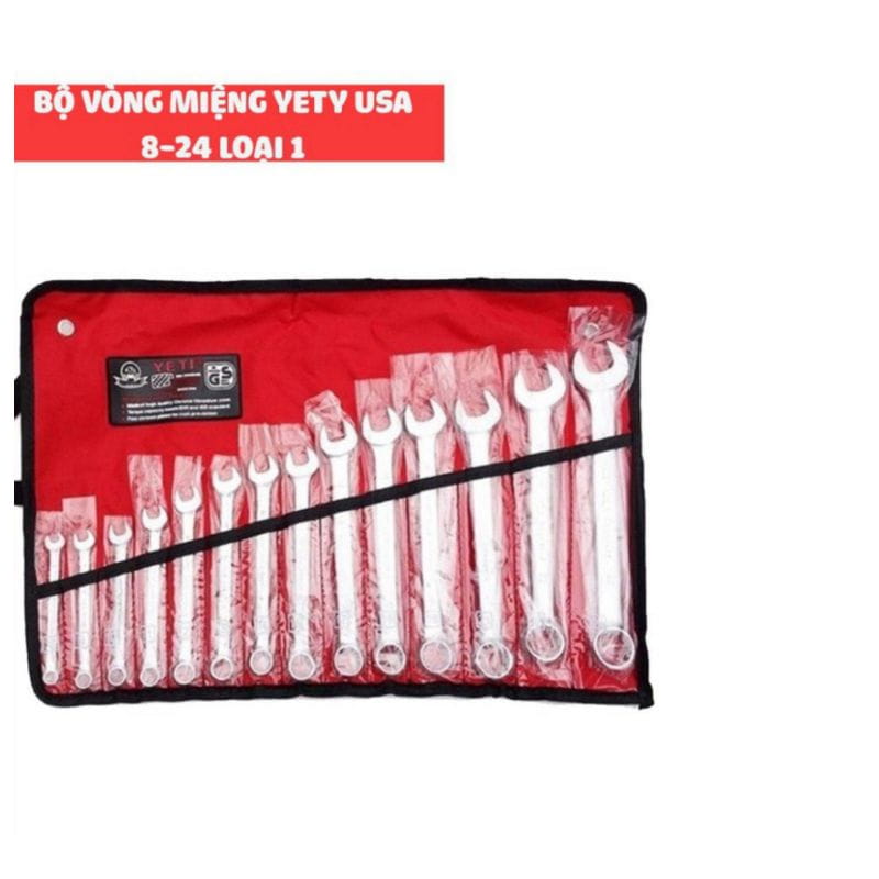 Bộ cờ lê Yeti USA 14 chi tiết, 8-24 khóa vòng miệng xịn